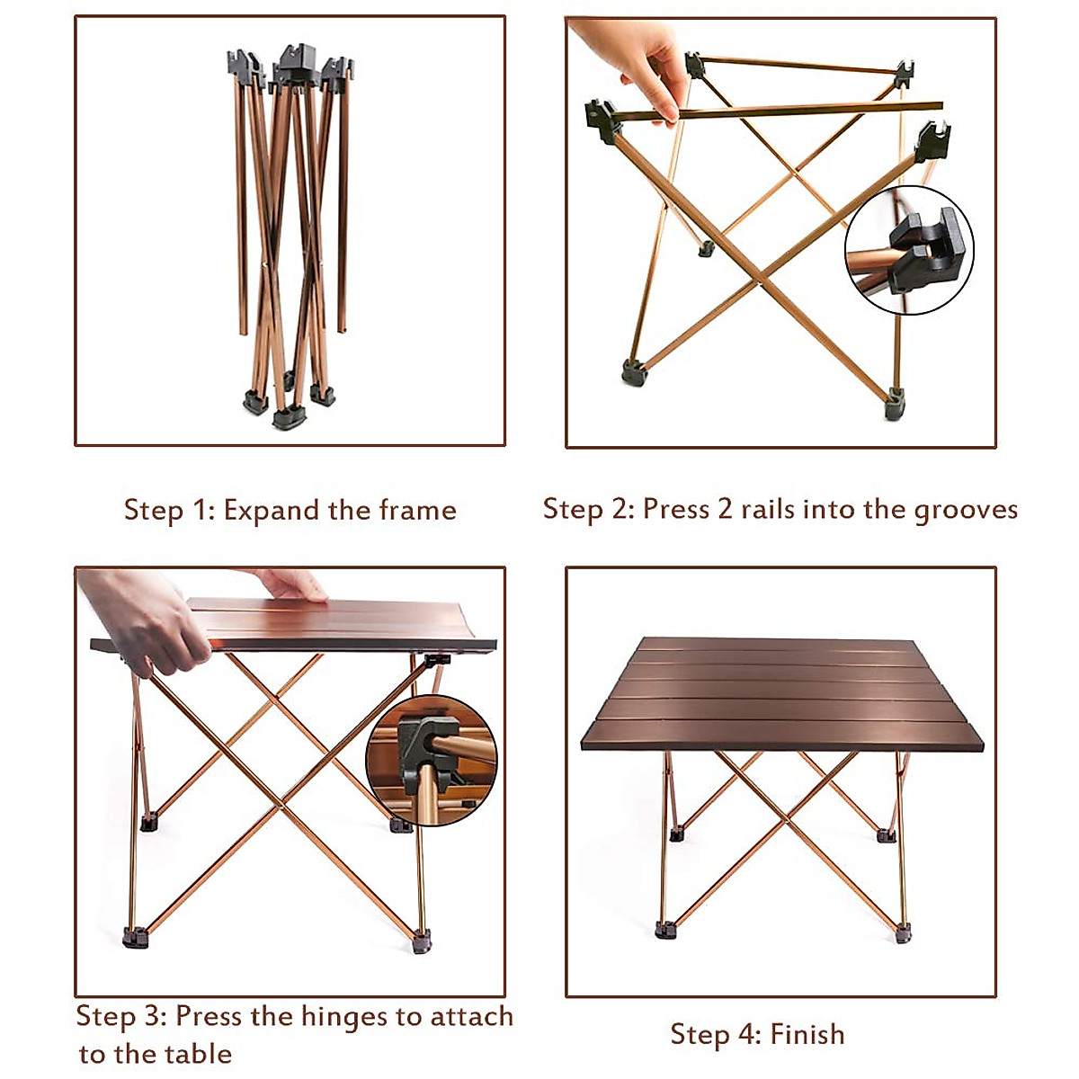 Portable Roll up Camping Table Compact Folding Table in a Bag for Picnic Tent Camp Beach