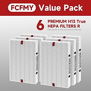 6 Packs H13 True HEPA Replacement Filter R Compatible with HPA100 HPA200 HPA300 Air Puri-fier