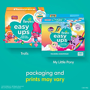 Pampers Easy Ups Training Underwear Girls, 4T-5T Size 6 Diapers, 56 Count (Packaging & Prints May Vary) (Pack of 2)