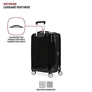 SwissGear 7786 Hardside Expandable Luggage with Spinner Wheels, Black, Carry-On 20-Inch