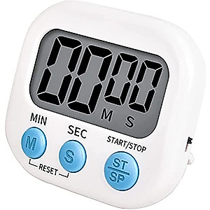 Timer for Kids,Oversized Display,Kitchen Timer Digital,Magnetic Back,Loud Ring,Stand for Cooking,Classroom,Bathroom,Teachers,Kids（White）