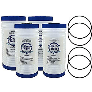 KleenWater Replacement Filters Compatible With Aqua-Pure AP810, AP801, 4 1/2 X 9 7/8 Inch, 5 Micron, Set of 4 with 4 AP801 Compatible O-Rings