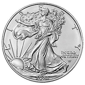 2025 - American Silver Eagle .999 Fine Silver with our Smyrnacoin Certificate of Authenticity Dollar Uncirculated US Mint