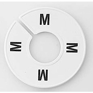 NAHANCO CWBKIT2 White Round Clothing Size Divider with Black Print for Home or Clothing Store, XS-XL, Kit of 25 (5 Sizes of 5 Each)