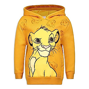 Disney Lion King Simba Boys Hoodie for Toddler and Little Kids – Orange