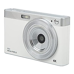 2022 New 4K Digital Camera for Kids, 16x Digital Zoom and Autofocus Compact Camera, 750mAh Batteries, Supports 32GB SD Card, for Teens, Elder,Beginners(White)