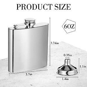 30 Pieces Hip Flasks Set Stainless Steel Liquor Flask with Funnel Metal Leak Proof Flask Pocket Whiskey Flasks for Men Women Bridesmaid Wedding Party Supplies (6 oz, Silver)