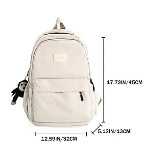 JARKJARD Aesthetic Backpack Cute Backpack for School College Backpack Large Capacity Bookbags for Girls Women Students Casual Travel Daypacks Solid Color(Green)