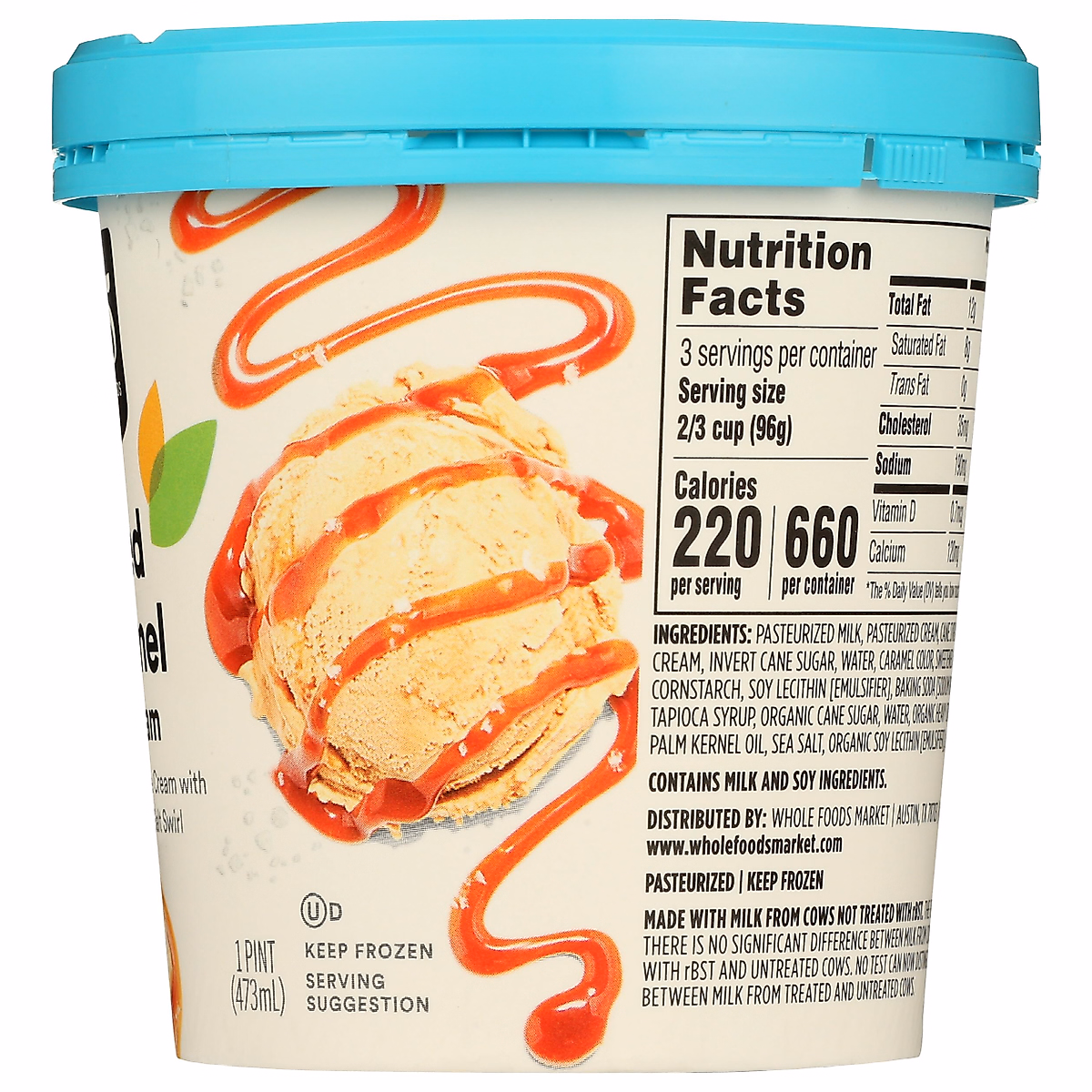 365 by Whole Foods Market, Ice Cream Salted Caramel, 16 Ounce
