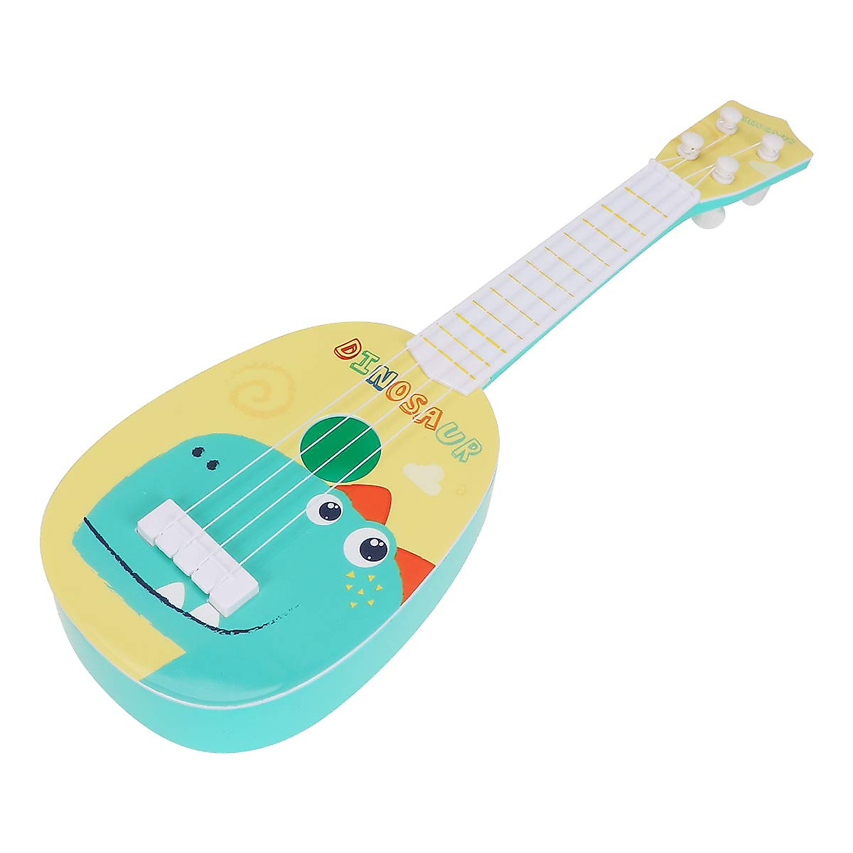 Generic 15 Inch Guitar Toy Ukulele Toy 4 Strings Early Educational Instruments Dinosaur Musical Gift Musical Instruments Toys for Kids Toddlers Year of 3+