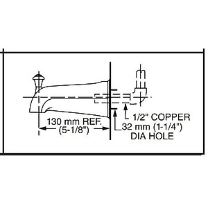American Standard 8888055.002 Deluxe Metal Diverter Tub Spout, 0.5, Polished Chrome