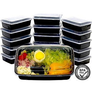 16 Pack - SimpleHouseware 1 Compartment Food Grade Meal Prep Storage Container Boxes, 28 Ounces