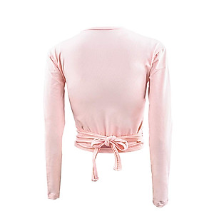 Bezioner Ballet Wrap Top Girls Ballet Sweater Dance Sweater for Girls Pink, S