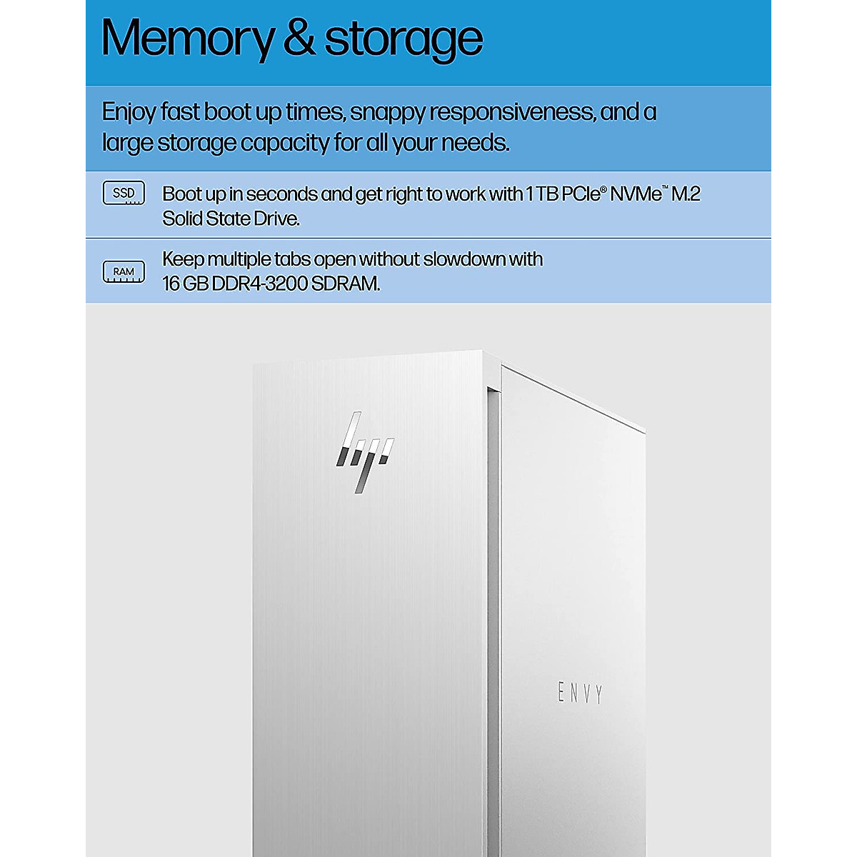 HP 2023 Newest Envy Desktop, Intel Core i9 12900 up to 5.1GHz, NVIDIA GeForce RTX 3070 Graphics, 64GB RAM, 2TB SSD, 2TB HDD, Wi-Fi 6, Bluetooth, Wired Keyboard & Mouse, Windows 11 Home