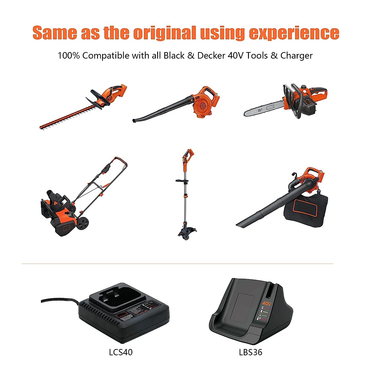 TenHutt 【Upgrade】 3.0Ah Replace Battery for Black&Decker 40V Lithium Battery for Black and Decker 40V Power+ Tools LBX2040 LBXR36 LBXR2036 LST540 LCS1240 LBX1540 LST136W Black+Decker Lithium Battery