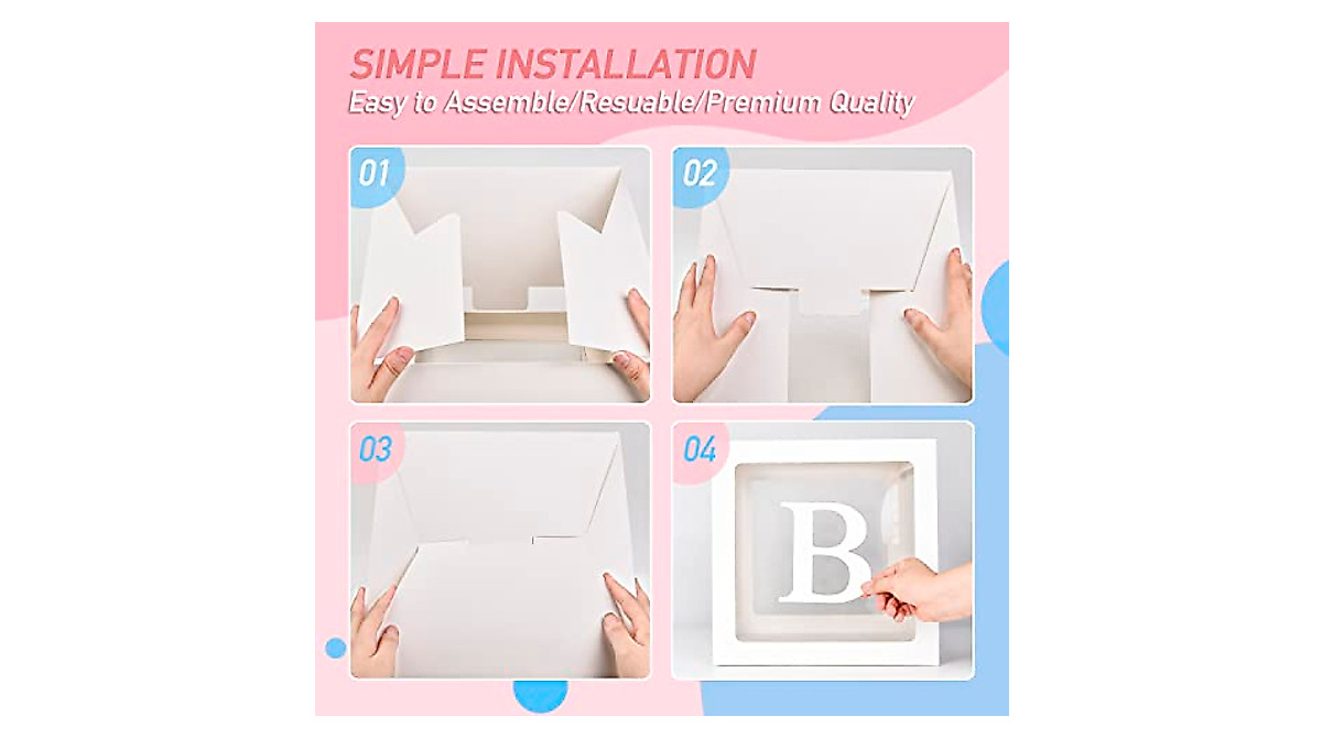 PABUES Baby Balloon Boxes - Easy DIY Baby Shower & Gender Reveal Decor