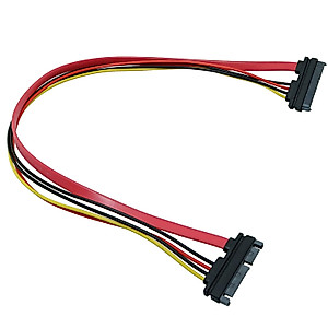 Longdex 4PCS 50cm SATA 22 Pin Female to SATA(7+15) Pin Male Data Power Combo Extension Cable