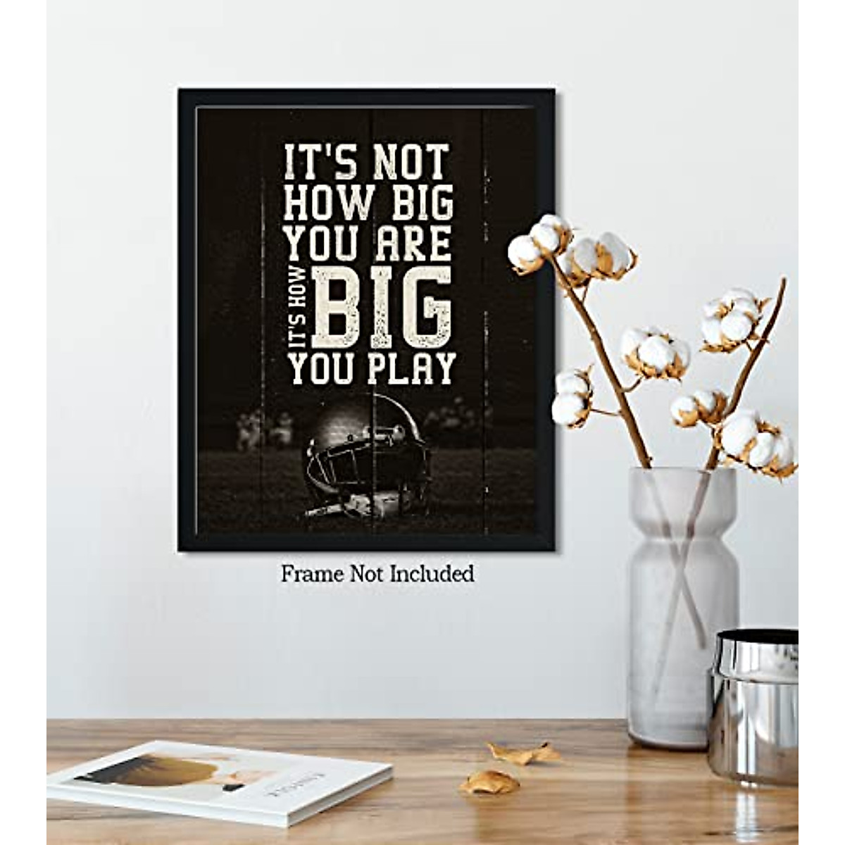 Football Inspirational Wall Art for Boys, Kids Room, Family or Game Room, Man Cave, Den - Teen Room Decor - Home Decor Gift for Sports Fans, Football Players - 8x10 unframed print