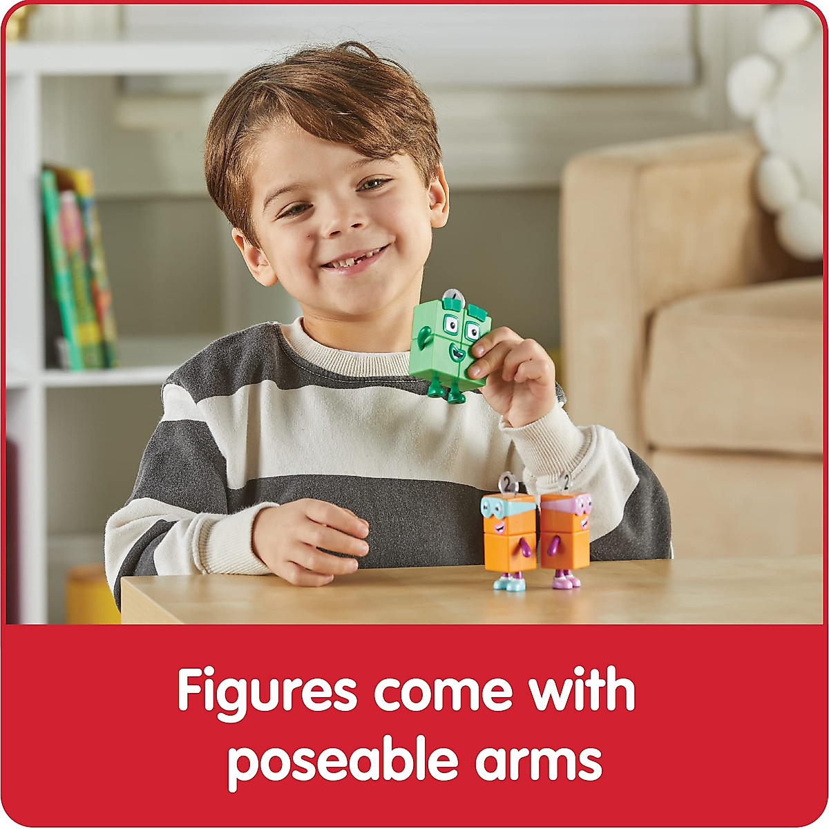 hand2mind Numberblock Four and The Terrible Twos, Cartoon Action Figure Set, Toy Figures, Play Figure Playsets, Small Figurines for Kids, Number Toys, Math Toys for Kids 3-5, Birthday Gifts for Kids