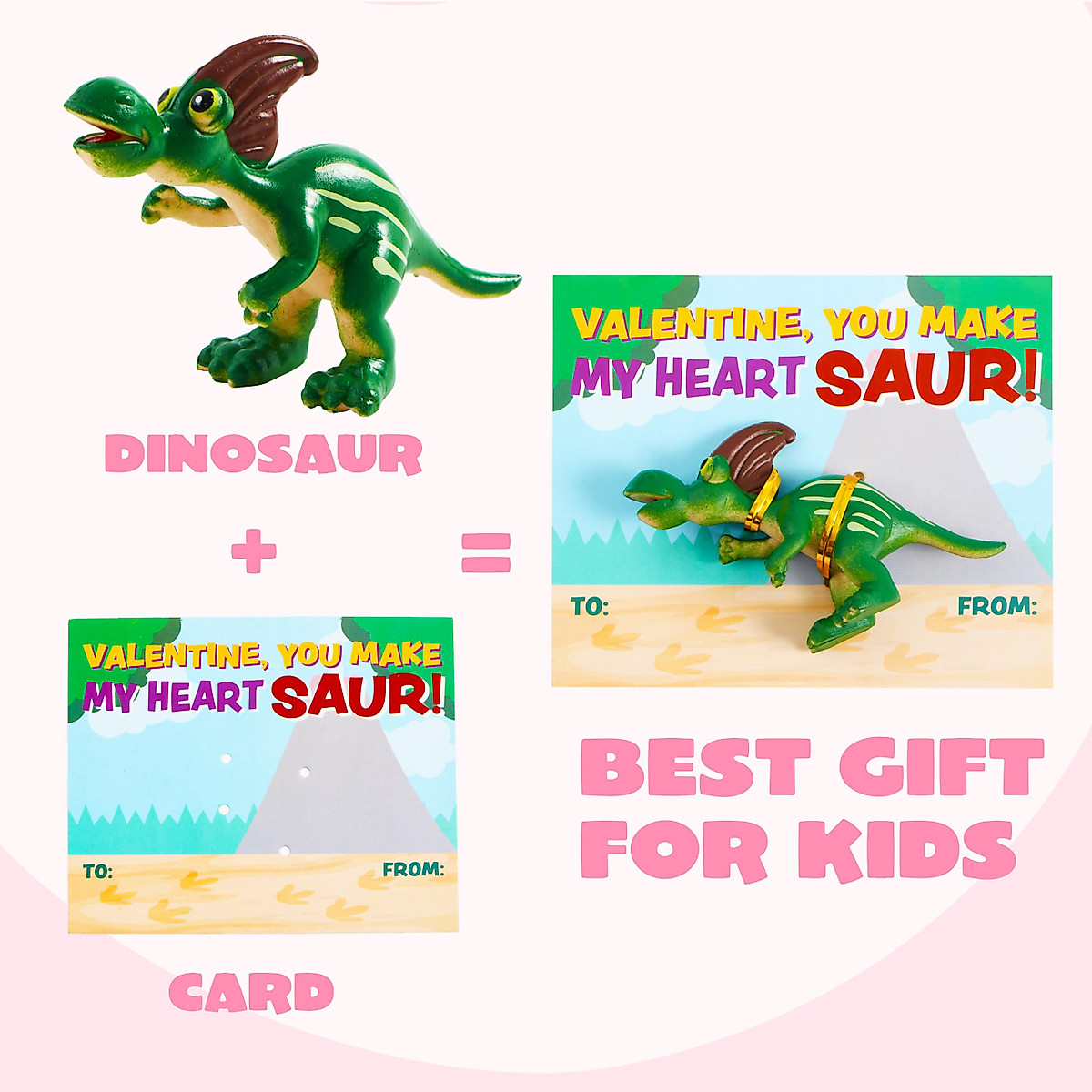 JOYIN 28 PCS Valentines Day Gifts Cards with Dinosaur Figure Toys for kids, Valentine's Greeting Cards for kids classroom gifts, Classroom Exchange Prizes for Boys Girls Classroom Party Favor