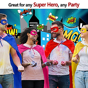 D.Q.Z Bulk Superhero-Capes and Masks for Adults Super Hero Costume Women Men Group Halloween Team Spirit Party,10 Pack