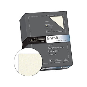 Southworth 934C Granite Specialty Paper Ivory 24 lbs. 8-1/2 x 11 25% Cotton 500/Box