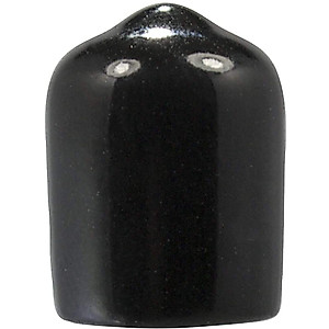 Made in USA Prescott Plastics 1/2" (12.7 mm) Round Vinyl End Cap, Black Rubber Cover for Metal Tubing, Fences, Glide Protection for Chairs and Furniture (10 Pack)