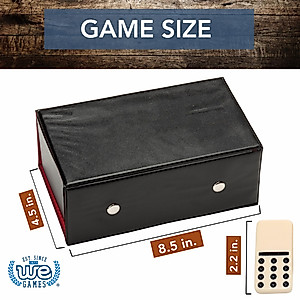 WE Games Double Twelve Dominoes Set - 91 Dominoes in Retro Travel Case - Ideal for Family Games - Perfect for Game Night
