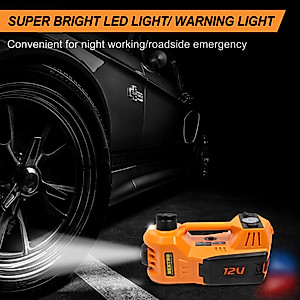 BEETRO Electric Car Jack Kit 5 Ton 12V with Electric Wrench and Tire Inflator Pump for SUV MPV Sedan Change Tires Garage Repair