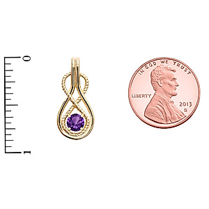 Infinity Rope February Birthstone Amethyst 10k Yellow Gold Pendant