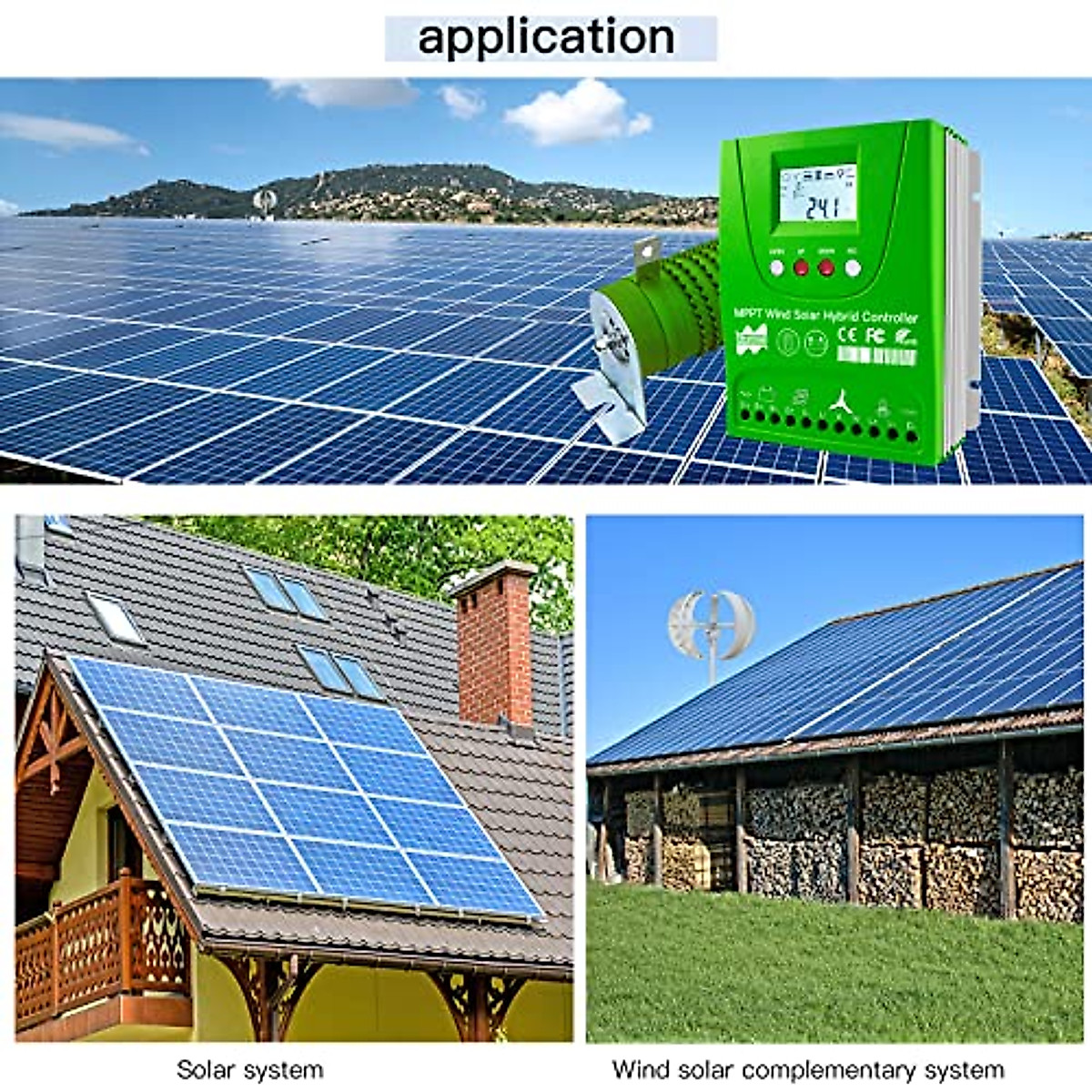 Mars Rock 2000W 12V 24V 48V 0~1000W Wind 0~1000W Solar MPPT Wind Solar Hybrid Controller Pioneer Version Charge Lithium & Lead Acid Gel Battery (24/48V Auto)