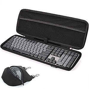 RAIACE Hard Storage Case Compatible with Logitech MX Mechanical Wireless Illuminated Performance Keyboard. (Case Only) - Black