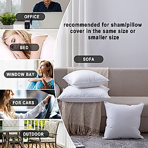 HITO 18x18 Pillow Inserts (Set of 2)- 100% Cotton Covering Down Alternative Throw Pillows White for Couch Bed Sofa