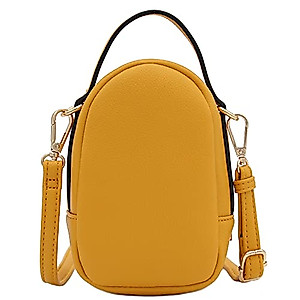 FashionPuzzle Two Compartment Phone Crossbody Mini Bag (Mustard)