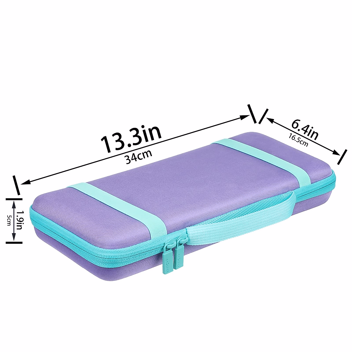 co2CREA Hard Case Replacement for Logitech POP Keys Mechanical Wireless Keyboard, Purple Case + Daydream Mint Zipper