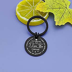 Brother Gifts from Sister Brother Keychain Inspirational Gifts for Brother Keyring Christmas Birthday Thanksgiving Gifts for Brother Encouragement Gifts for Brother Graduation Gifts