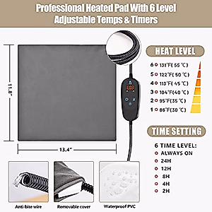 Heated Cat Houses for Outdoor Cats, PETNF Weatherproof Feral Cat House for Indoor Outside Cats Small Dogs in Winter, Heated Cat Bed with Pet Heating Pad, Foldable Waterproof Safe Insulated Cat Shelter