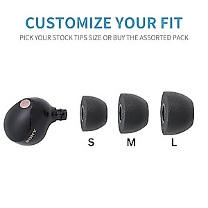 Comply Memory Foam Replacement Earbud Tips for Sony True Wireless Earbuds | Ultimate Comfort, Secure Fit, Superior Noise Isolation | Anti Slip, Prevent from Falling Out | Black, Large (3 Pairs)