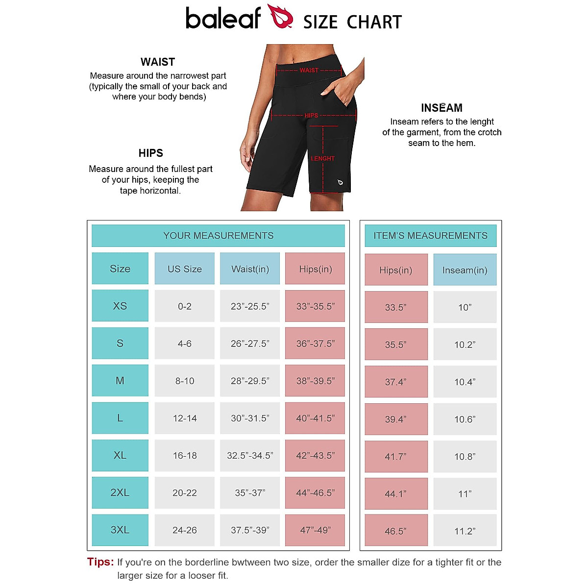 BALEAF Women's 10" Bermuda Long Shorts Running Athletic Shorts High Waisted Casual Summer Knee Length Black Size L