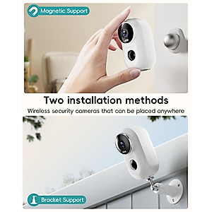 ZUMIMALL 2K Solar Camera Security Outdoor, Solar Powered Battery Operated Wireless FHD Outside Surveillance Camera for Home Security, Night Vision, PIR Motion Detection, IP66 Waterproof, 2.4G WiFi