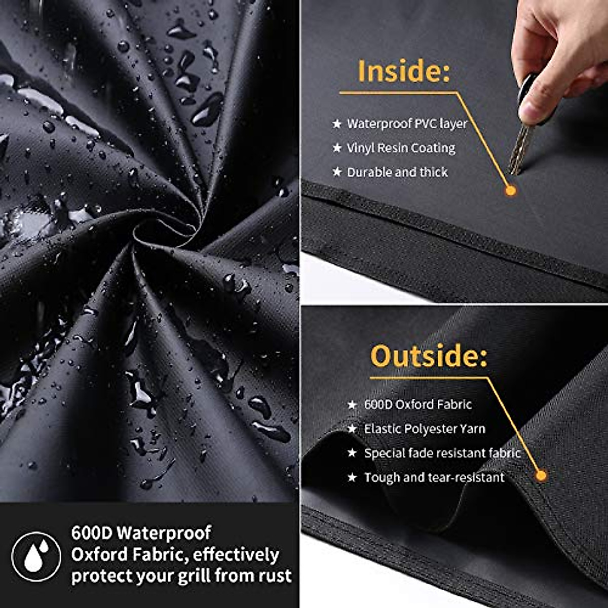 SUPJOYES Grill Cover for Weber Charcoal Kettle, 22 Inch BBQ Grill Cover, Heavy Duty Waterproof Barbecue Grill Covers