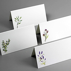 HERB Place Cards (4 Herbs) for Dinner Parties and Events. Table Tent Style, Scored for Easy Folding. Available in Packages of 12, 24, 48 (24) Multi