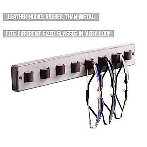 KELEQUI ZAP Sunglasses Organizer for Wall Rustic Home Decor Wood Eyeglass Display Farmhouse Wall Mounted Eyewear Rack Sunglass Holder for Multiple Glasses Unique Birthday Gifts for Dad Husband