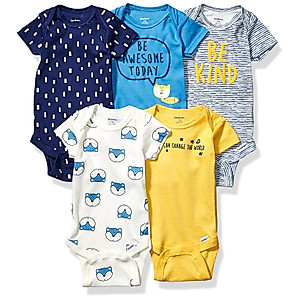 Gerber Baby Boys 5-Pack Short Sleeve Variety Onesies Bodysuits Awesome Fox Newborn