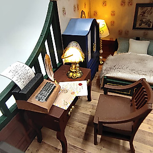 Fsolis Mini House Kit, DIY Miniature Dollhouse Kit 3D Wooden Puzzle Model Building Project Tiny Modern House 2 Stories Hobbies for Men Women Teens Adult