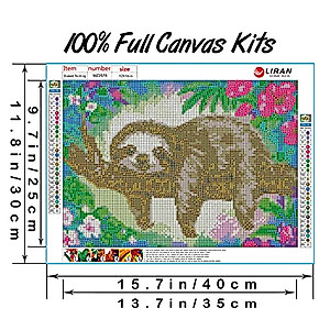 Diamond Painting Kits for Adults,5D Sloth Diamond Art Kit,Diamond Painting Kit Full Drill Round for Gift,Wall Decor,Relaxing(12x16)