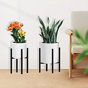 DDPow Plant Stand for 10"-16" Plant Pot, Plant Stand Indoor Outdoor Corner, Adjustable Metal Heavy Duty Plant Stand for Large Pot (Black 1 Pack)