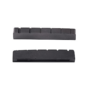 Metallor 6 String Graphite Guitar Nut Pre-Slotted Top Nut Compatible with Les Paul LP SG Style Electric Guitar or Acoustic Guitar Black 43 x 9 x 6mm Set of 2pcs.