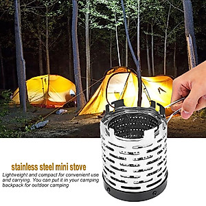 Outdoor Camping Mini Heater, Stainless Steel Portable Camping Stove Gas Stove Suitable for Outdoor Traveling Camping BBQ Backpacking Hiking