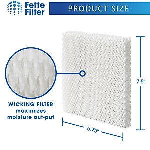 Fette Filter - Filter T Humidifier Wicking Filters Compatible with Honeywell HFT600T HFT600PDQ for Honeywell Tower Humidifier HEV615 Series & HEV620 Series. Includes 6 Replacement Filters.